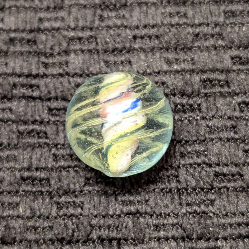 Pink, Yellow & White Solid Core Swirl (Copy) - Old Rare Marbles