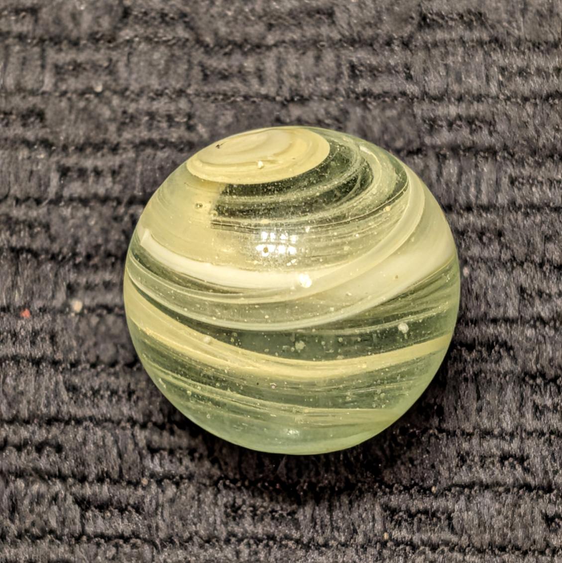 Rare 13/16" Hand-Gathered Grenier w/ Eggyolk & White Spinning Spiral ...